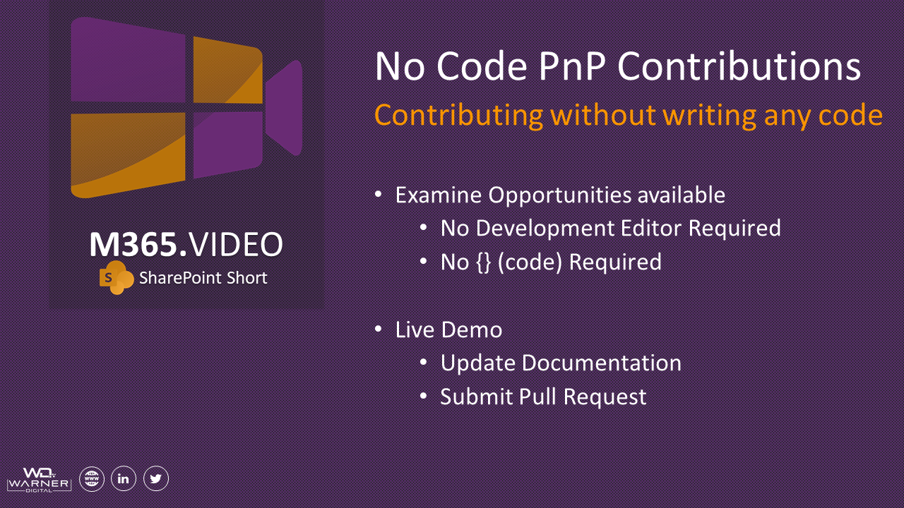 No Code PnP Contributions - Warner Digital - David Warner II
