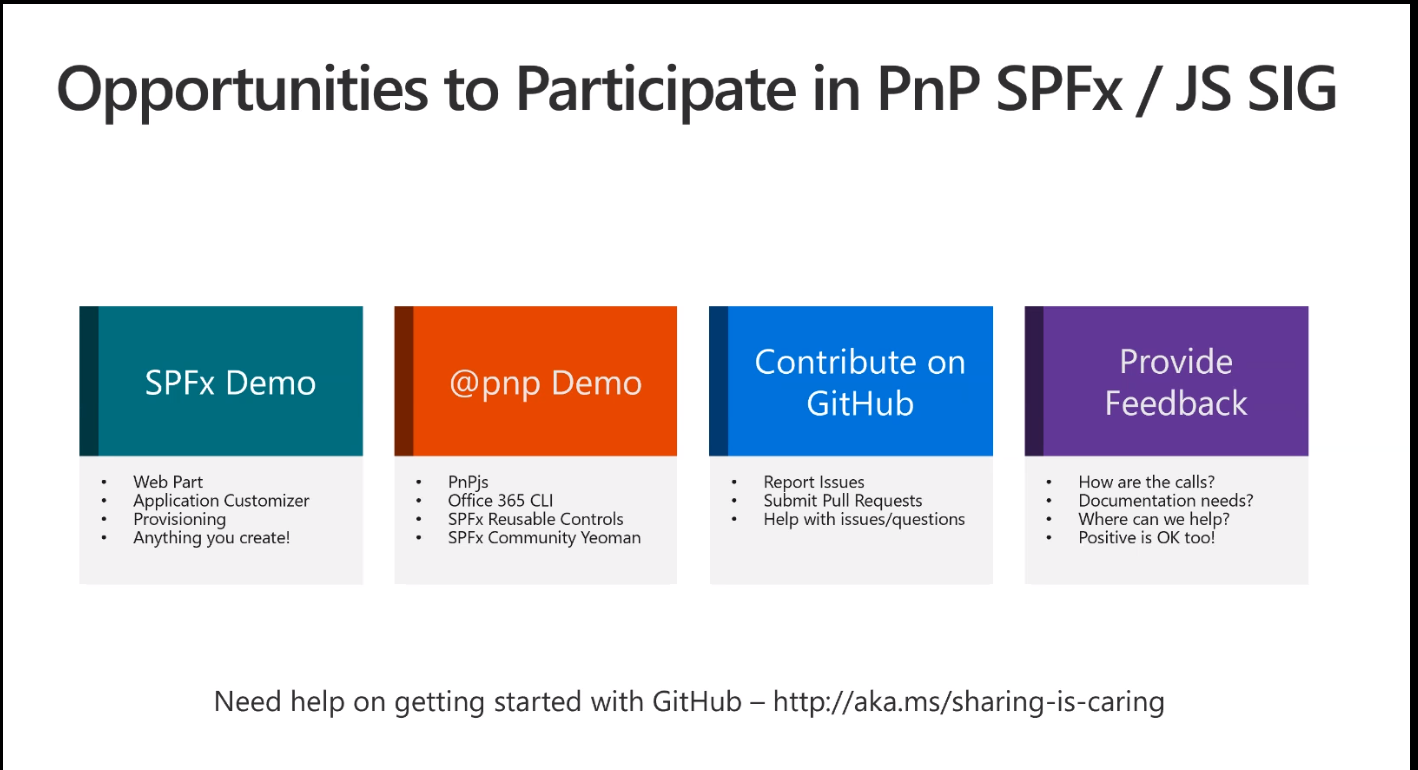 SharePoint PnP Dev SPFx JS SIG Call – January 2nd, 2020 – Screenshot Summary - Warner Digital ...