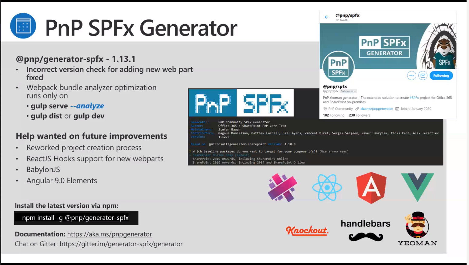 SharePoint PnP Dev SPFx JS SIG Call – June 4th, 2020 – Screenshot Summary - Warner Digital ...