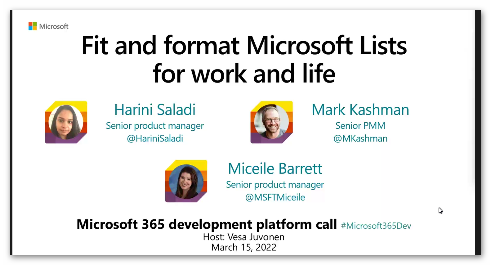 Microsoft 365 Platform Call – March 15th, 2022 – Screenshot Summary ...