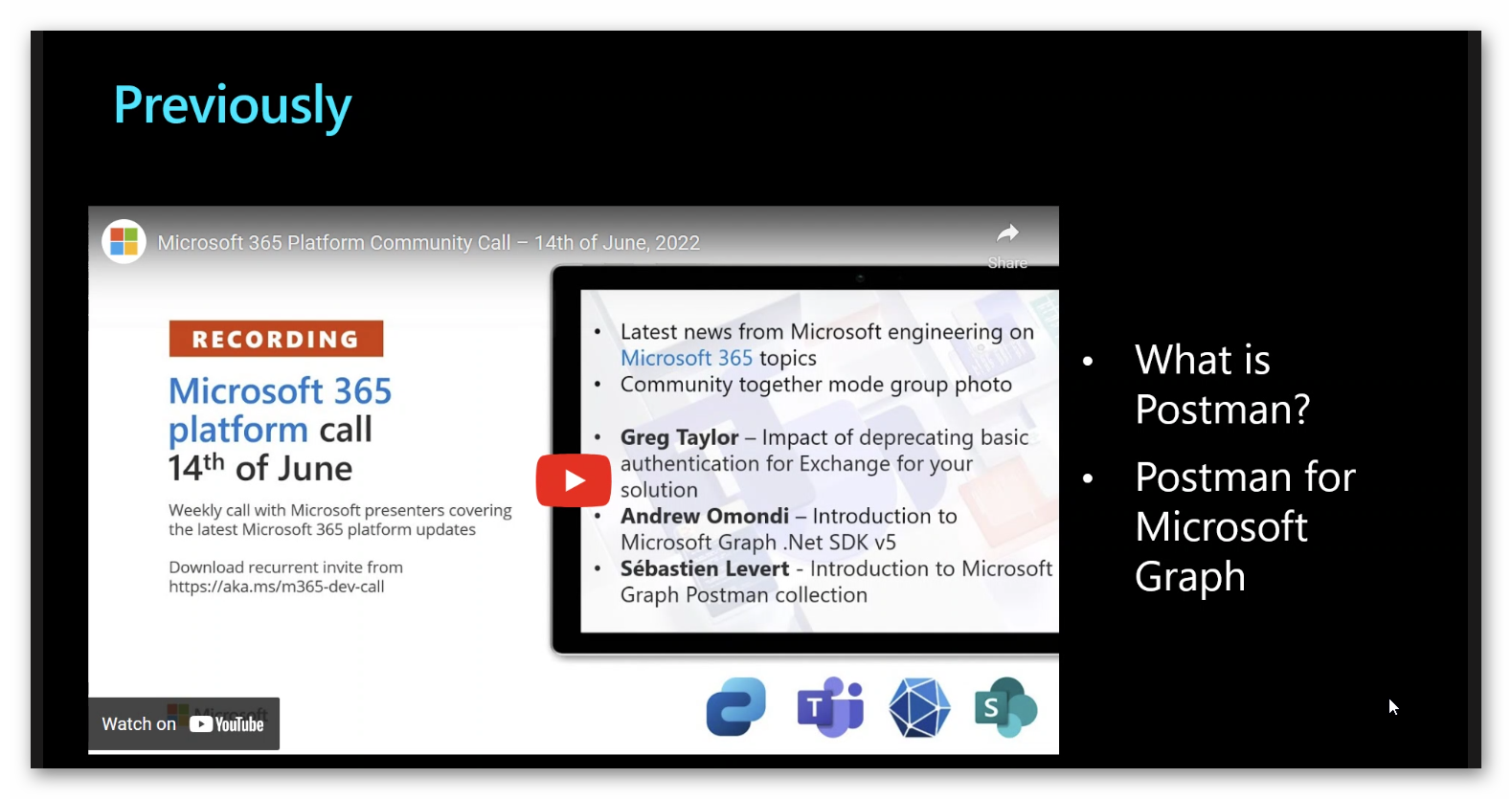 Microsoft 365 Platform Call – June 28th, 2022 – Screenshot Summary - Warner Digital - David ...