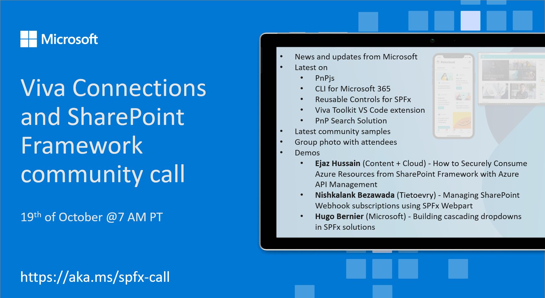SharePoint PnP Viva Connections & SPFx JS SIG Call – October...